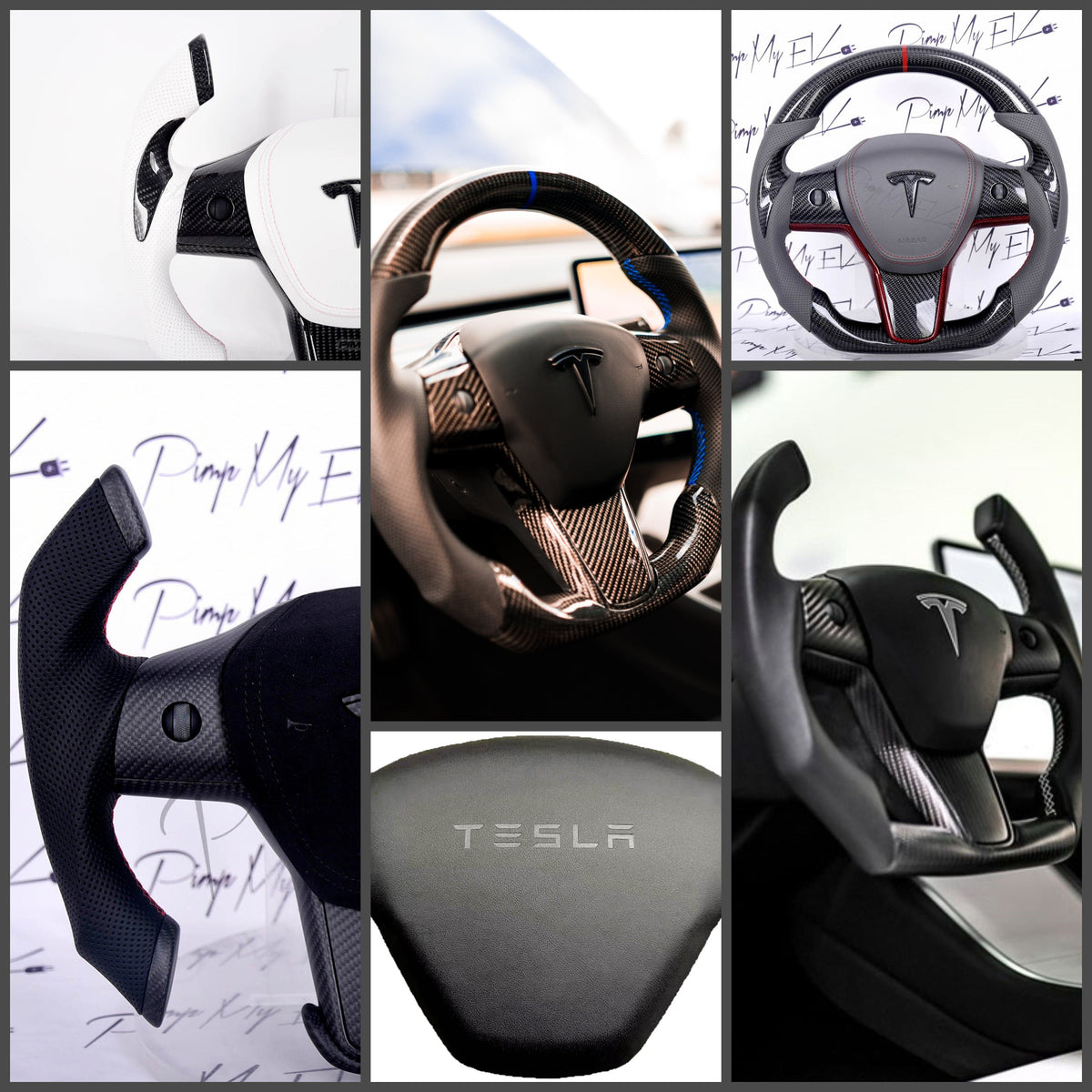 Custom Dry Carbon Fiber Steering Wheel Replacement for Tesla Model Y ...