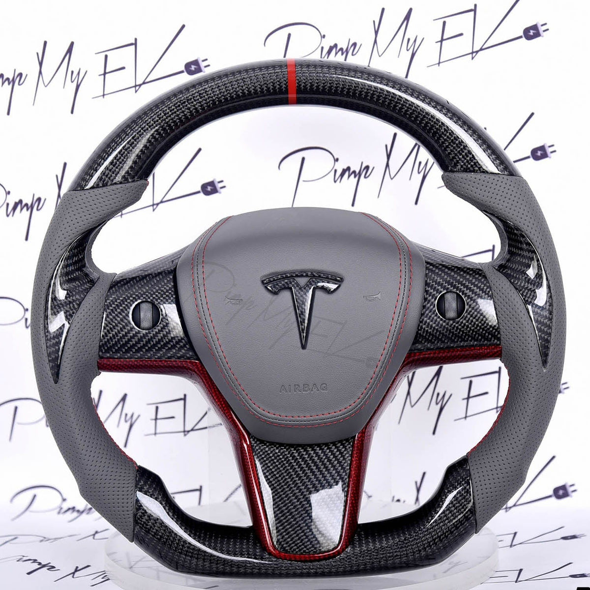 Custom Dry Carbon Fiber Steering Wheel Replacement for Tesla Model Y ...