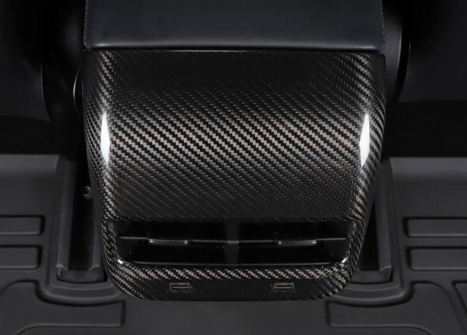 Real Molded Gloss Carbon Fiber Rear Backseat AC Vent Overlay Cover for ...